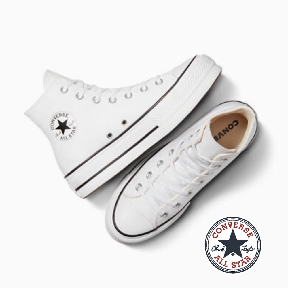 Women’s High Top White Platform Converse Shoes - Gem